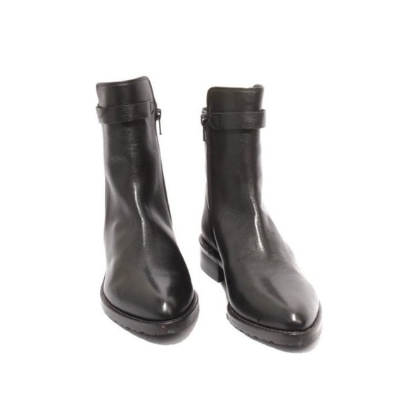 Isabelle | Shoes | Isabelle 334a Black Leather Zip Pointy Ankle Heel ...